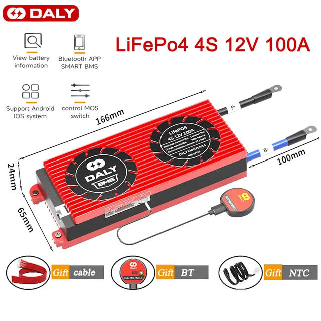 DALY SMART BMS LiFePo4 4S 12V 100A Common Port with Balance +Bluetooth Module / EUR 70,90 ...