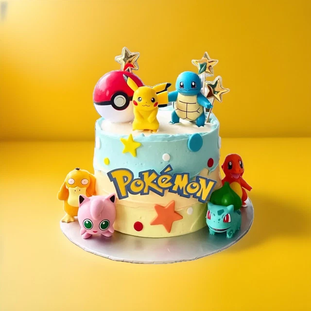 POKEMON MINI FIGURES Charmander Psyduck Jigglypuff Bulbasaur Cake ...