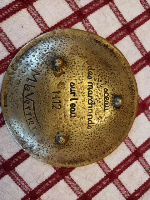 MAX LE VERRIER Coupelle Vide Poche en Bronze sceau des marchands sur l ...