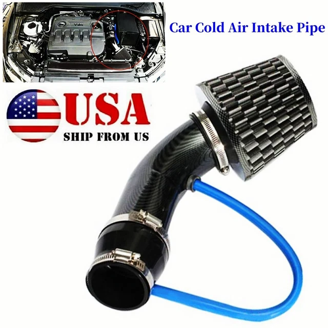 3INCH CARBON FIBER Look Car Turbo Pipe Cold Air Intake Filter Kit ...