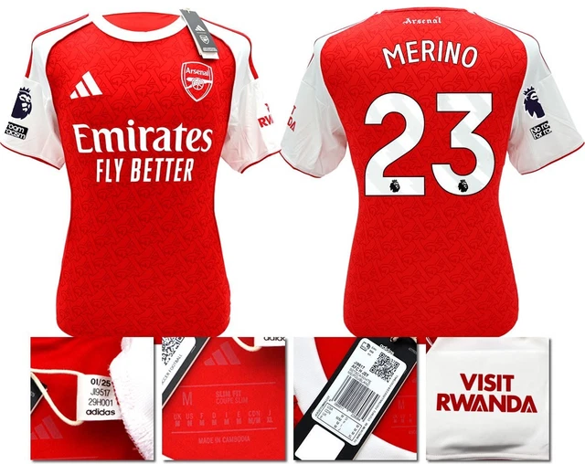 BNWT 2025/2026 ARSENAL F.c. Adidas Home Shirt Merino 23 + Patches ...