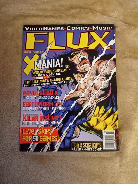 FLUX ISSUE #3 March 1995 Wolverine Earthworm Jim Video games Comics ...