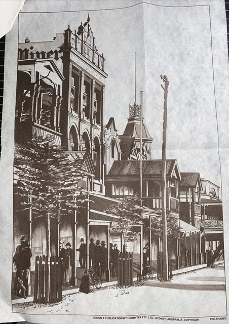 VINTAGE (1980'S) HOBBYTEX "Gold Rush Town” Pre-shaded Picture 46x30cm ...