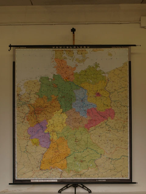 ALEMANIA POLÍTICO PAÍSES Rfa Ex DDR 1990 Schulwandkarte Mapa de Pared ...