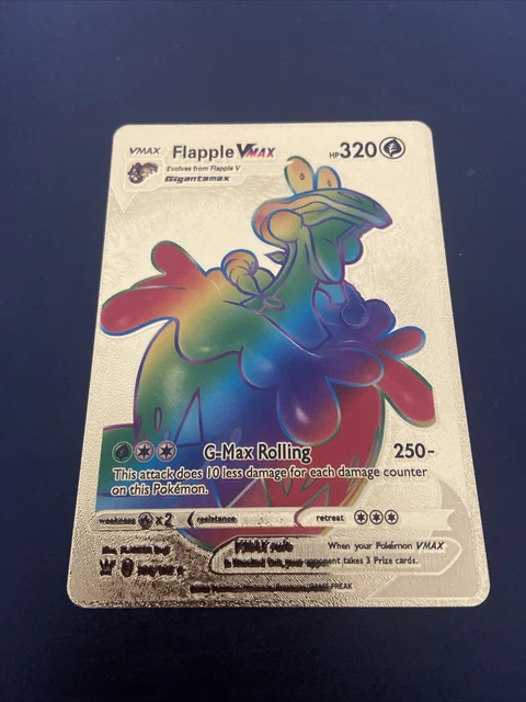 CARTE POKÉMON ARC-EN-CIEL Flapple VMAX Feuille d'Or Fan Art EUR 1,80 ...