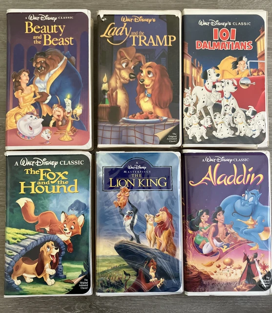 6 VINTAGE WALT Disney's VHS Black Diamond Classics Movies Beauty and ...