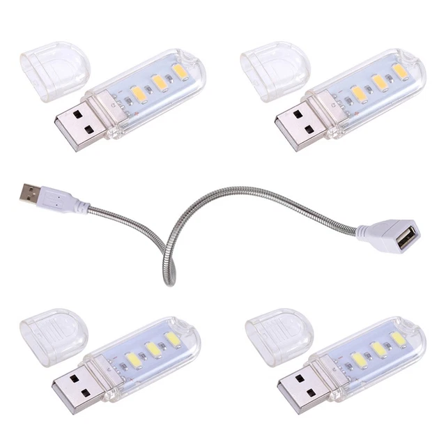 4 COUNT USB Desk Light Portable Reading Computer Lights Plug-in Decor ...