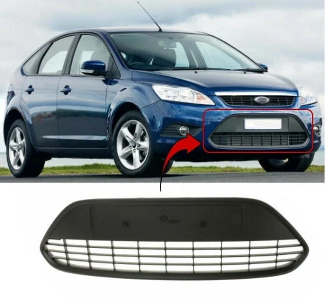 FITS FORD FOCUS 2008-2011 Front Bumper Lower Centre Grille With Black ...