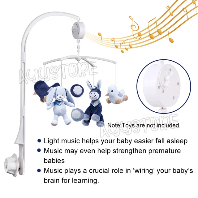 BABY CRIB MOBILE Bed Bell Holder Toy Hanger Arm Bracket Wind Up Music ...