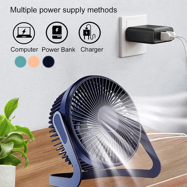 USB POWERED DESK Fan Small Quiet Personal Cooler Portable Table Mini ...