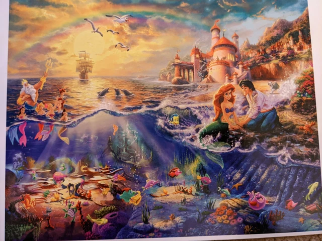 DISNEY THOMAS KINKADE Studios Little Mermaid Puzzle with Poster £5.94 ...