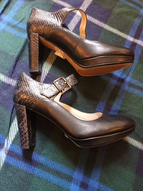 NEW CLARKS KENDRA Gaby Ladies Tan Combi Snake Leather Smart Court Heels UK 5 D 29.99 PicClick UK