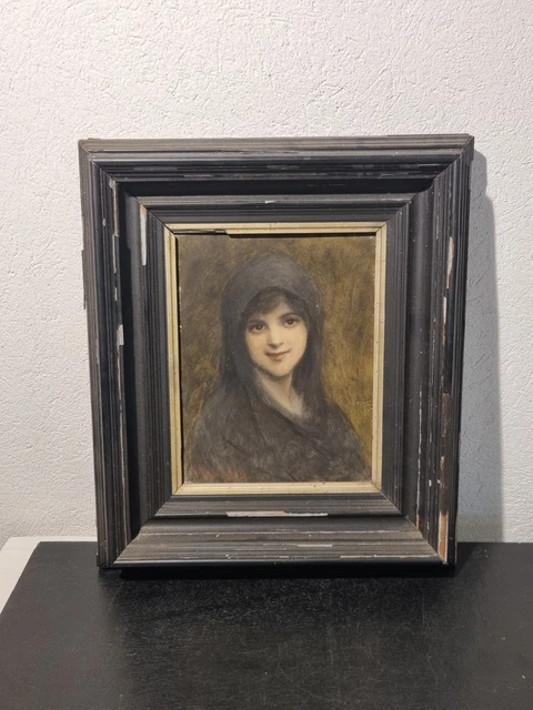TABLEAU PORTRAIT ANCIEN Signé Huile sur Panneau XIXème ? EUR 100,00 ...