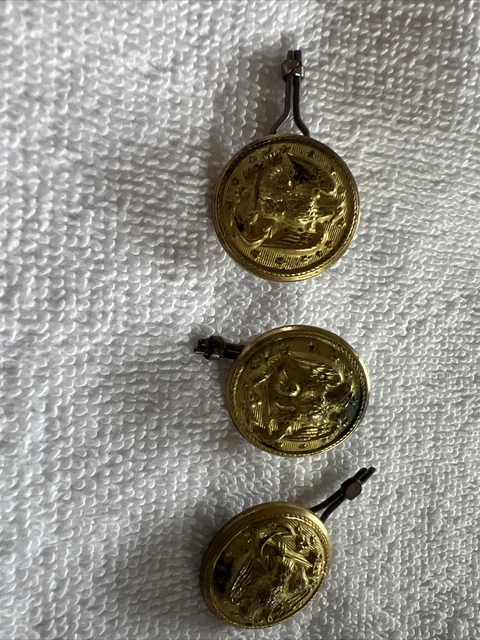 VINTAGE 3- US Naval Eagle Over Anchor Brass Uniform Buttons Superior ...