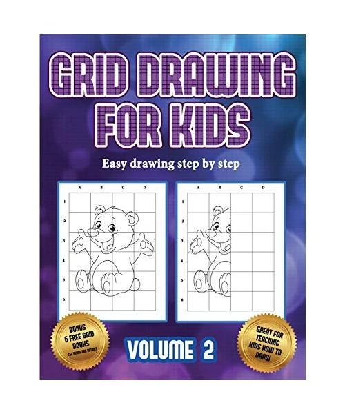 EASY DRAWING STEP by step (Grid drawing for kids - Volume 2): This book ...