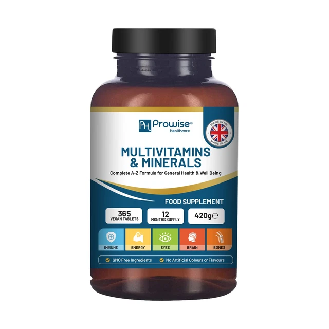 VEGAN MULTIVITAMIN & Minerals Tablets | A to Z Vitamins for Adults 365 | Prowise £16.69 ...
