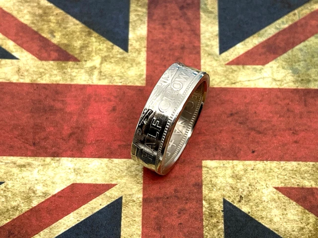 COIN RING HANDCRAFTED from British Half Crown Queen Elizabeth II Most ...