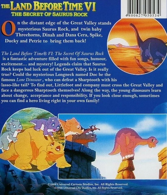 THE LAND BEFORE Time VI: The Secret Of Saurus Rock DVD (Region 3) VGC £ ...