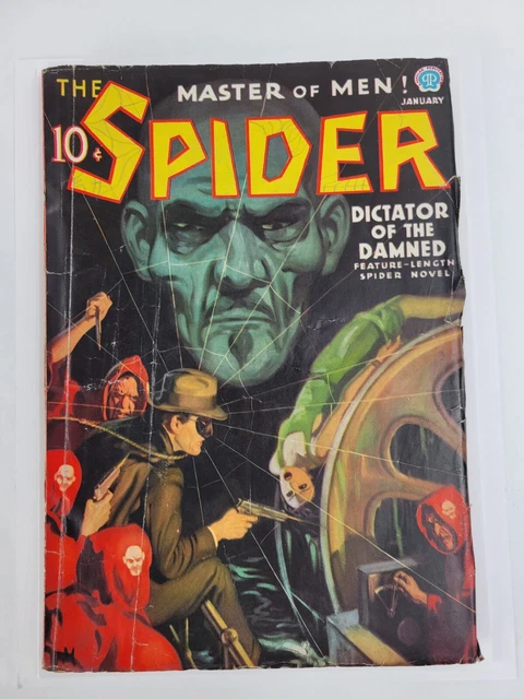 THE SPIDER PULP Magazine January 1937 Water Wheel Torture Cult Cover £ ...