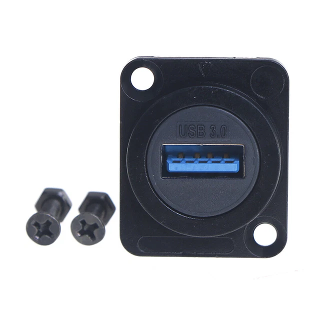 D TYPE METAL USB Socket Double Pass Connector USB 3.0 Connector Panel ...