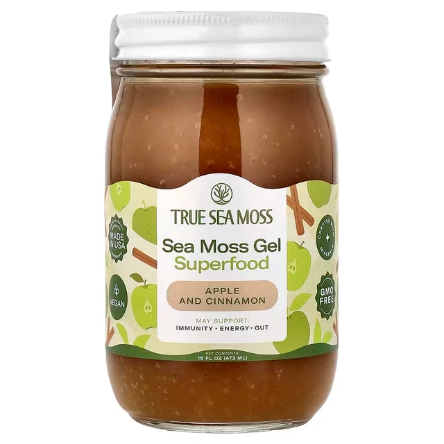 TRUE SEA MOSS, Gel Superfood, Apple and Cinnamon , (473 ml), Expiry: 04 ...