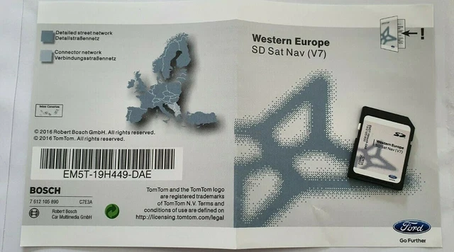 GENUINE FORD MFD SONY SD Card Kuga Focus Fiesta Sat Nav Map V7 EM5T ...