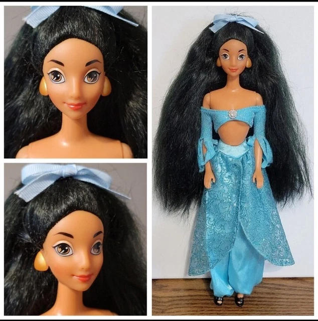 DISNEY ALADDIN BARBIE Princess Jasmine Asian Doll Long Black Hair ...