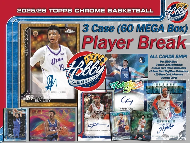 COOPER FLAGG DAL 25/26 Topps CHROME BASKETBALL 3 Case (60 Box) Player ...