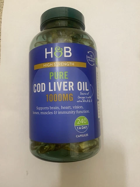 HOLLAND & BARRETT Pure Cod Liver Oil 1000mg 240 Capsules £21.50 ...