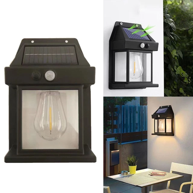 APPLIQUE MURALE SOLAIRE ??clairage porche lampe applique d'ext??rieur avec d??te EUR 23,48 ...