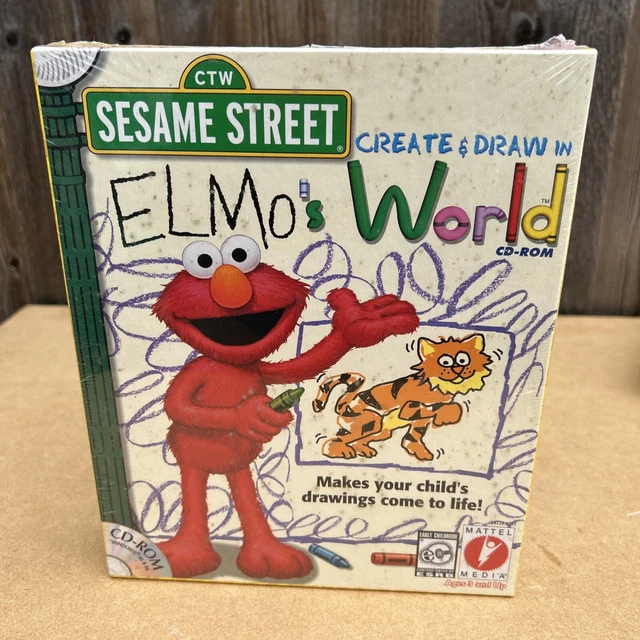 CREATE & DRAW in Elmo's World, Sesame Street CD-ROM Software, 1999 ...
