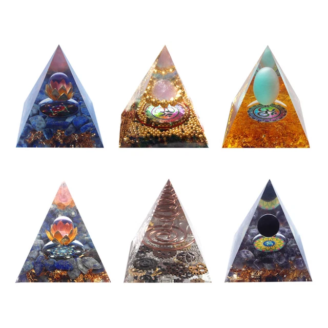 CRYSTAL STONE ORGONITE Pyramid Healing Chakra Energy Orgone Meditation ...