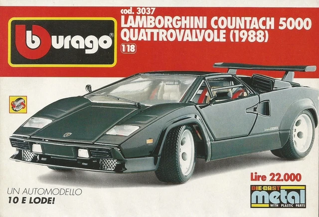 X1218 BBURAGO - Lamborghini Countach 5000 Quattrovalvole (1988 ...