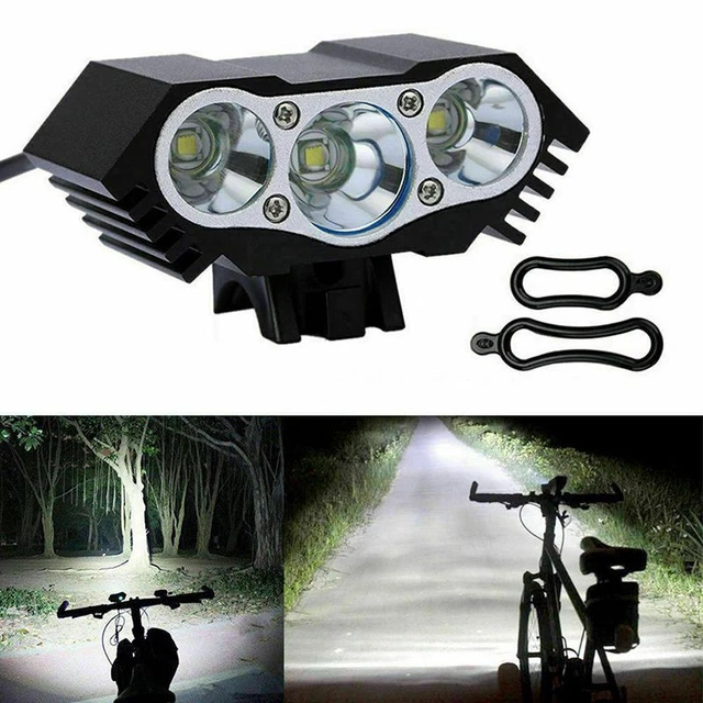 3 X CREE Xm-l T6 Led Bicycle Bike Usb Headlight Head Light Lamp Torch ...