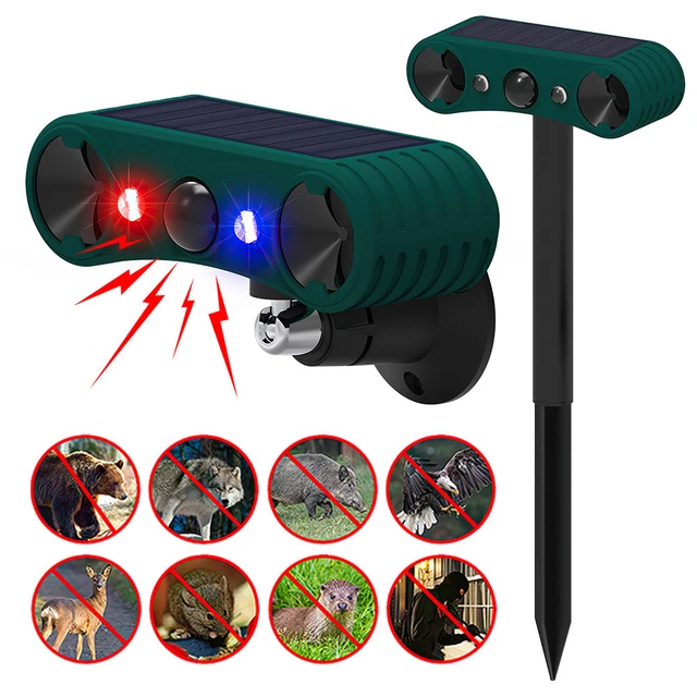 SOLAR POWERED MOTION Sensor Security Alarm Voice And Light Warning ...