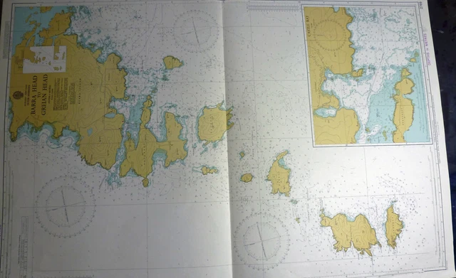 MARITIME MAP/CHART OF BARRA HEAD CASTLE BAY SCOTLAND 41 x 28 INCHES FEB ...