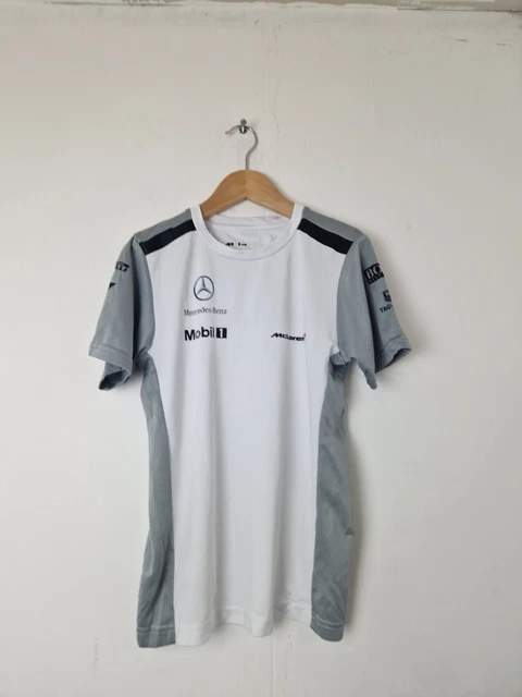 MCLAREN MERCEDES F1 Formula One Racing Team Grey White T-Shirt Hugo Boss £8.99 - PicClick UK