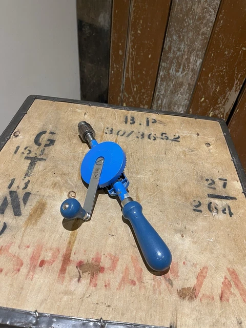 FOOTPRINT VINTAGE HAND Drill Carpenters Tools Equipment Woodworking ...
