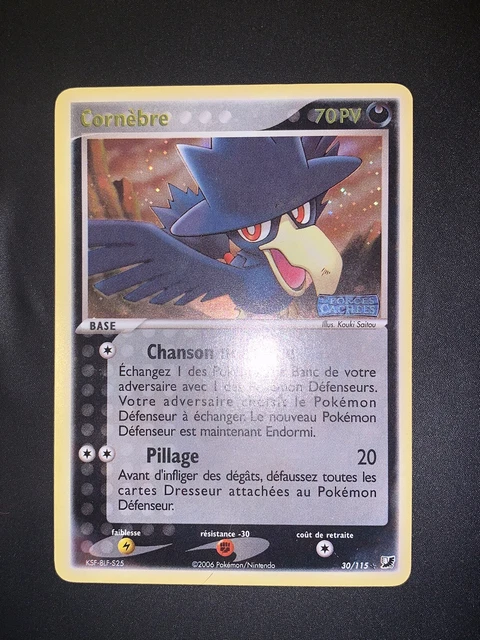 CARTE POKEMON CORNÈBRE 30/115 EX Forces Cachées Rare Reverse FR TBE EUR ...