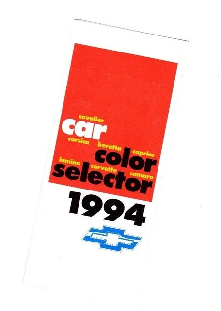 1994 CHEVY COLOR CHART Paint Sample Brochure: CAMARO,BERETTA,CORSICA ...