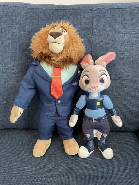 DISNEY STORE ZOOTOPIA Rabbit Officer Judy Hopps & Mayor Lionheart Soft ...
