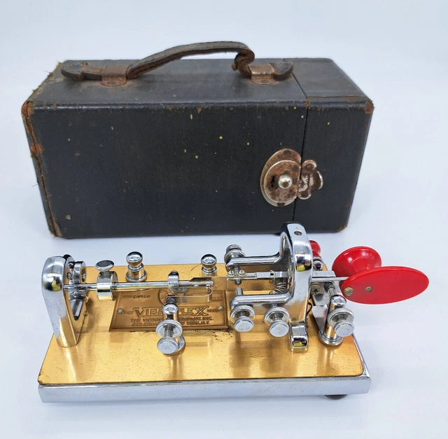 VINTAGE VIBROPLEX BUG Telegraph Key Morse Code, CW Ham Radio SN 29350 £ ...