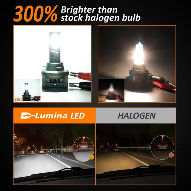 H15 LED CANBUS Bulb, 50W 10000LM 6500K Anti-error Super Bright White £ ...