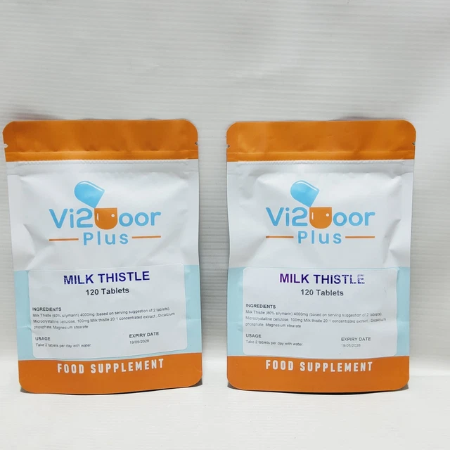 VI2 PLUS MILK Thistle Vitamin Supplements 240 Tablets Total | 2 x 120 ...