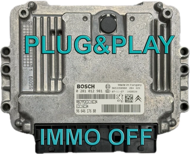 ECU CITROEN C4 Picasso 1.6 HDI, 0281012981 9664617680 Plug & Play, Immo ...