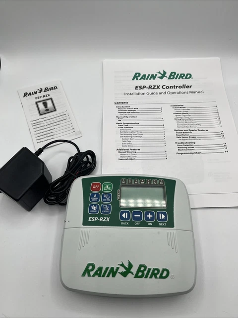 RAIN BIRD ESP-RZX 6 Station Outdoor Controller Model RZX6I-120V $38.00 ...