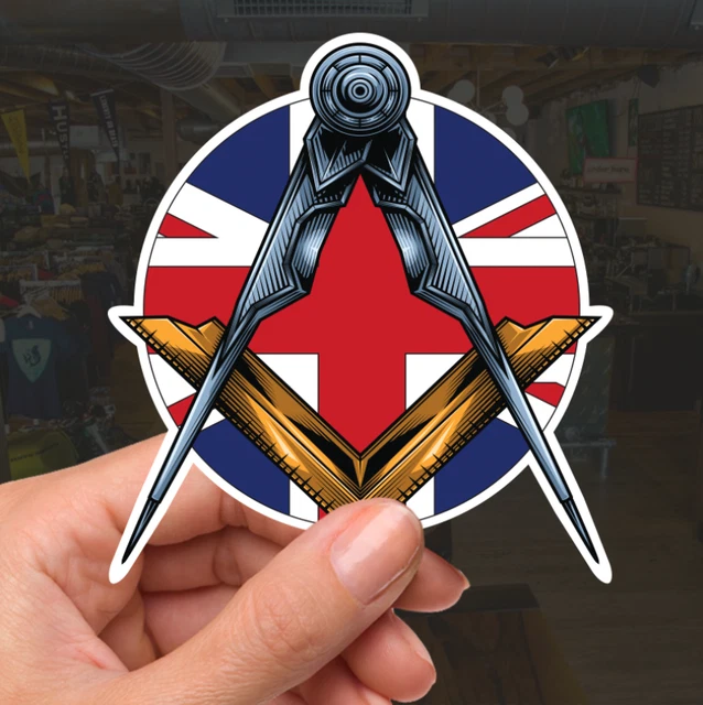 MASONIC SQUARE AND Compass Union Jack Vinyl Sticker Decal | Waterproof ...