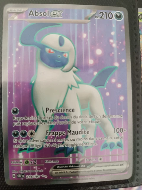 CARTE POKÉMON ABSOL ex Full art Flammes Obsidiennes FR secrète 214/197 ...
