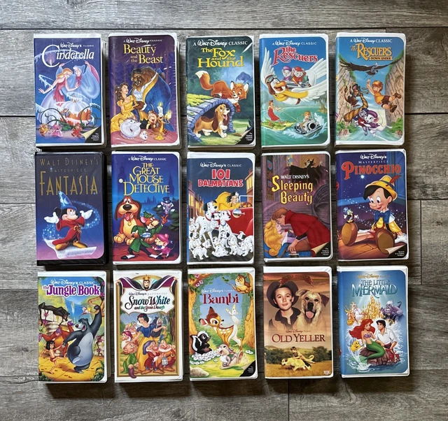 15 PC LOT Disney VHS Movies Fantasia~Beauty & Beast~Little Mermaid ...