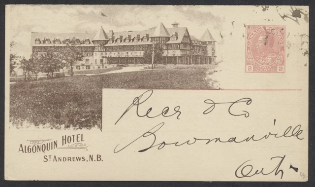 1921 CPR 65C 2c Admiral Sepia View Card Algonquin Hotel Freight Claim ...